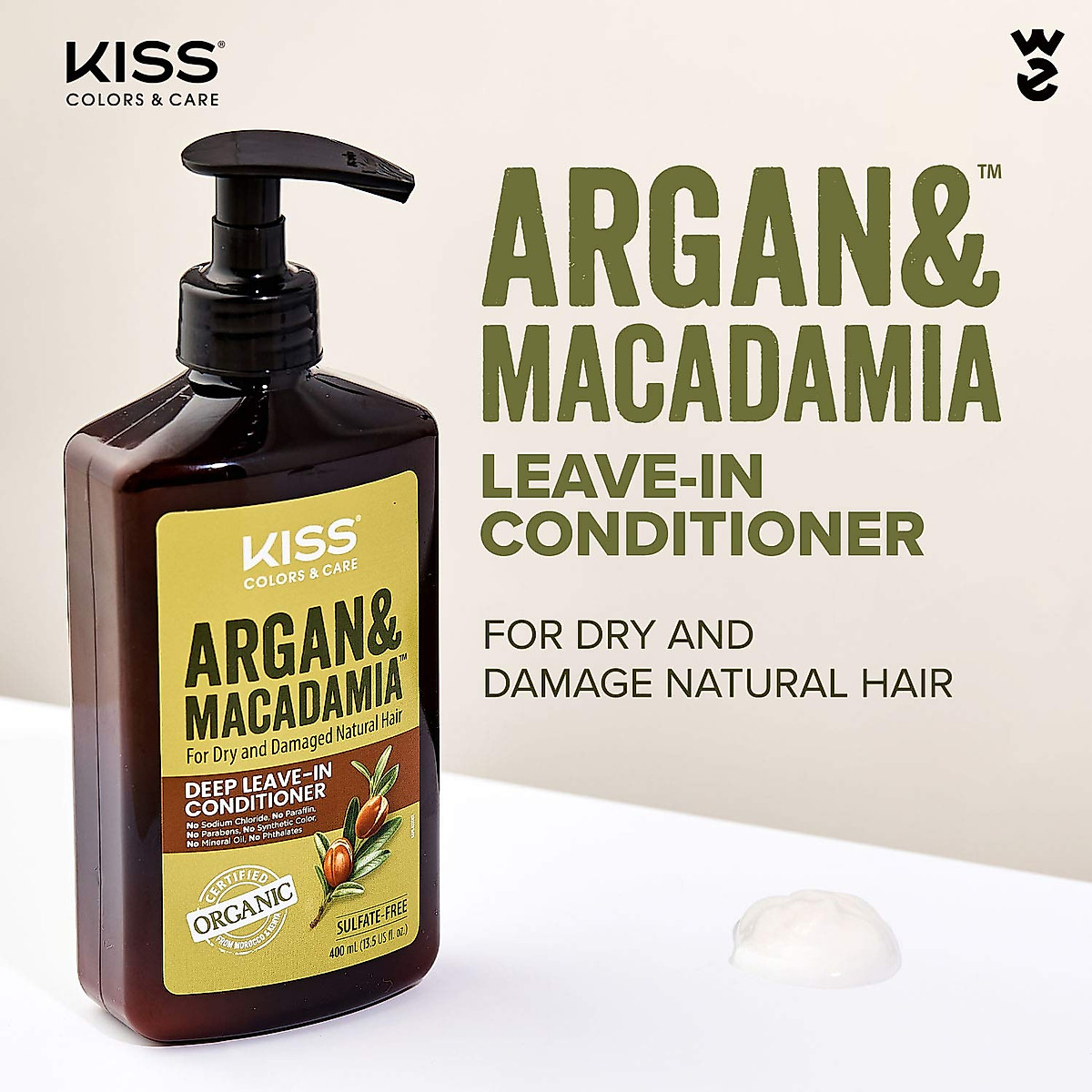 KISS Color & Care Argan & Macadamia For Dry and Damaged Natural Hair Co-Wash & Leave-In Conditioner Value Set