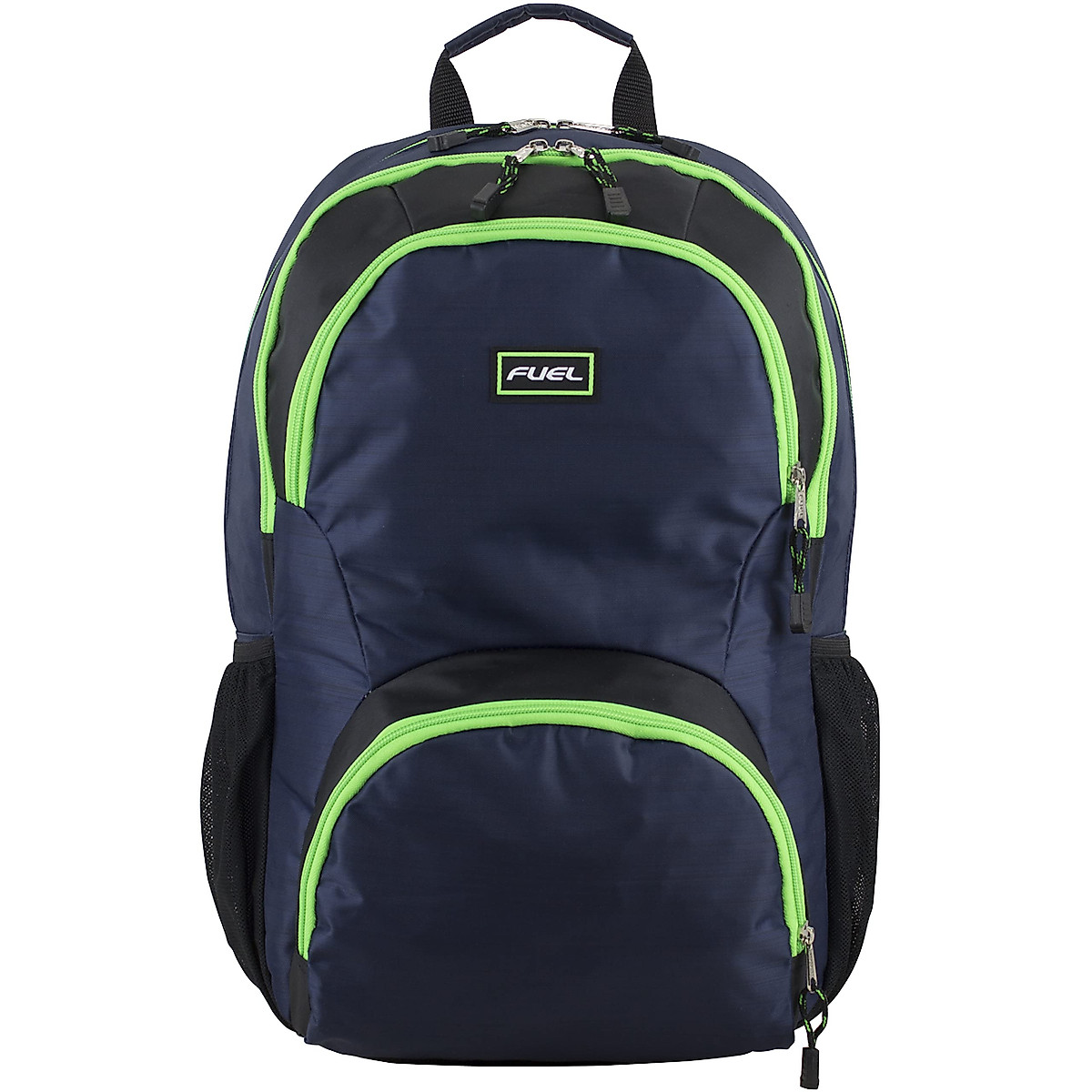 FUEL Travel Commuter Laptop Daypack Large Bag Backpack, Fits 17.5" Laptop, Interior Tech Sleeve, Navy w/Neon Green