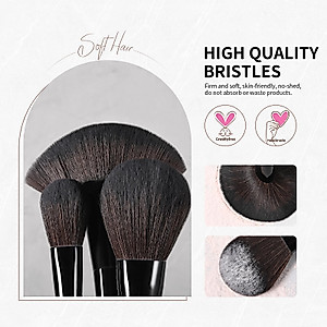 Docolor Makeup Brushes Set Professional 30Pcs Obsidian Makeup Brushes Premium Synthetic Powder Kabuki Foundation Contour Blush Concealer Eye Shadow Blending Eyeliner Crease Eyebrow Make Up Brush Kit