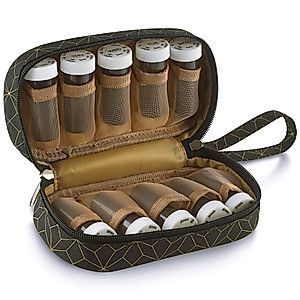 Pill Case and Pills Bottle Organizer - Weekly and Daily Medicine Container Carrier Tote Bag for Weekly Pill Bottles with 3 Extra Daily Bottles