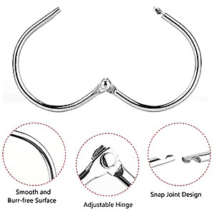 EVOOKA Shower Curtain Hooks Rings,12Pcs Rustproof Metal Shower Hooks for Shower Curtain,Glide Smoothly Oval Shower Rings for Curtain,Shower Curtain Rings for Bathroom Shower Rod（Silver）