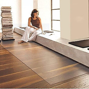 Clear PVC Desk Chair Mat Transparent PVC Floor Protection Pad Door Mat for Hard Wood/Tile Floor, Extra Long Plastic Hallway Carpet Protector, Door Mats, Can Be Cut, Indoor Outdoo,1.5mm Thick,75/95/115