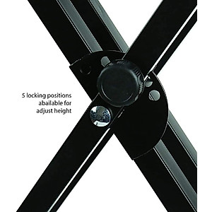 MIYAKO Double Piano Stand with Adjustable Height and Locking Straps constructed with High Strength Steel for Durability - Ideal for Two a Keyboard Stand (D-11)