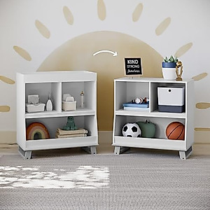 Storkcraft Modern Convertible Baby Changing Table (White and Pebble Gray) – GREENGUARD Gold Certified, Diaper Changing Table Fits Standard Changing Table Pads, Changing Table Topper