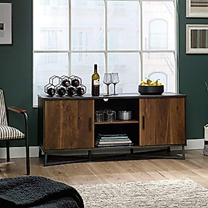 Sauder Canton Lane Credenza, L: 53.98" x W: 17.99" x H: 24.21", Brew Oak Finish