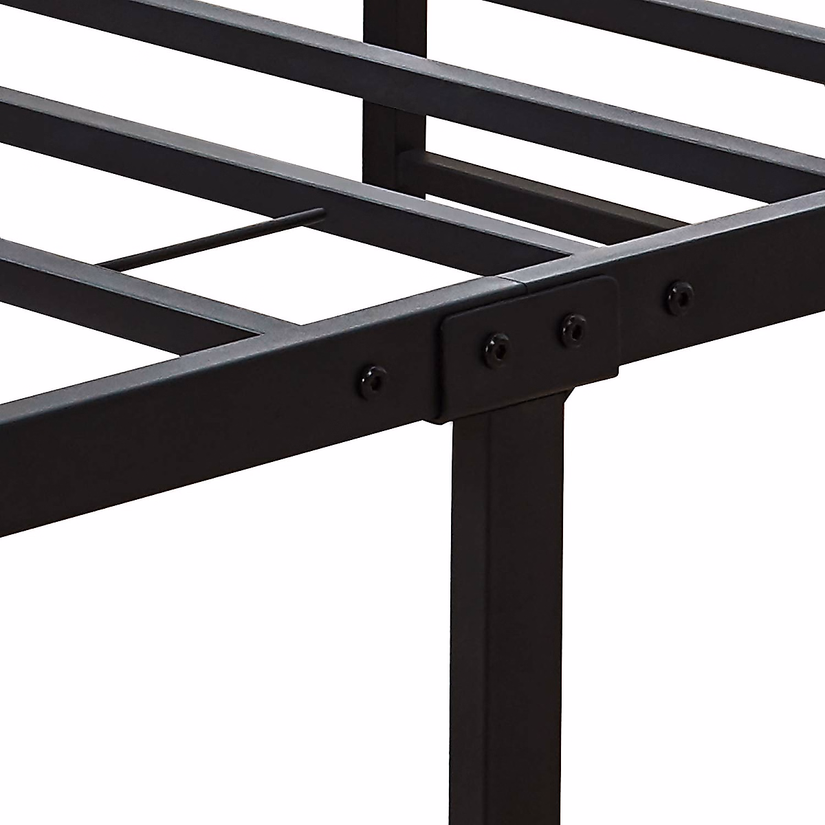 VECELO 14 Inch Bed Frame/No Box Spring Needed/Mattress Foundation/Steel Slat Support Black (Full), Metal Platform A