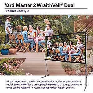 Elite Screens Yard Master 2 WraithVeil Projector Screen 180-INCH 16:9 Front and Rear 4K/8K Ultra HD Active 3D HDR Indoor Office OutdoorProjection Screens OMS180H2-DUAL US Based Company 2-YEAR WARRANTY