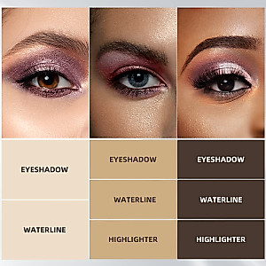 LUXAZA Cream Single Eyeshadow Stick with Blending Brush, Hypoallergenic Eye Shadow Stick Makeup, Pro Waterproof & Long Lasting Eye Brightener Stick, Eyeshadow Pencil Crayon Shimmer #140