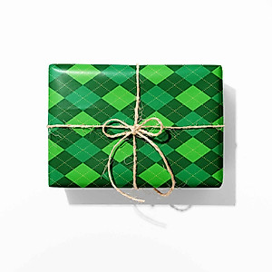 WOPARTY Green Wrapping Paper Roll - with Cut Lines for Birthday, Holiday, Wedding, Baby Shower Party DIY Pack - 3 Rolls - 17 in X 120 in Per Roll