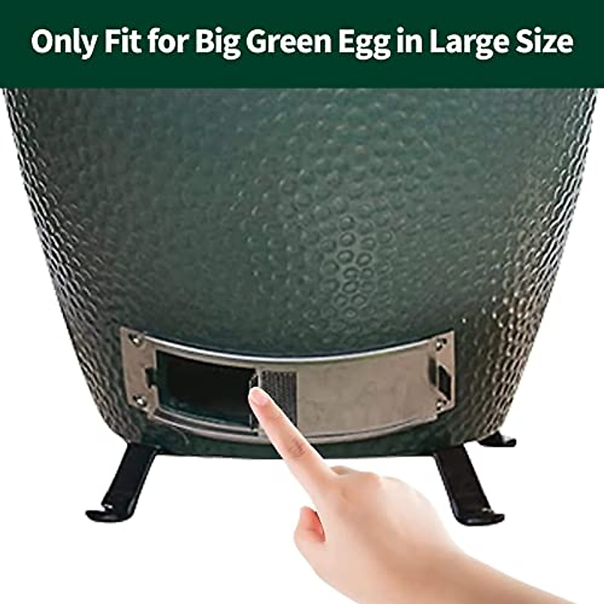 Quantfire Upgrade Removable Slid Out Ash Drawer for Large Big Green Egg Accessories, Green Egg Replacement Parts Ash Clean Tool, Stainless Steel