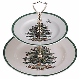 Spode Christmas Tree Double Tier Tray