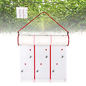 Giant Fly Traps Sticky Fly Trap Roll 30 Feet MAX Strength Fly Catcher, Non Toxic, Poisonous Bug Insect Sticky Flies and Other Bugs, Indoors & Outdoors 1PCS, white