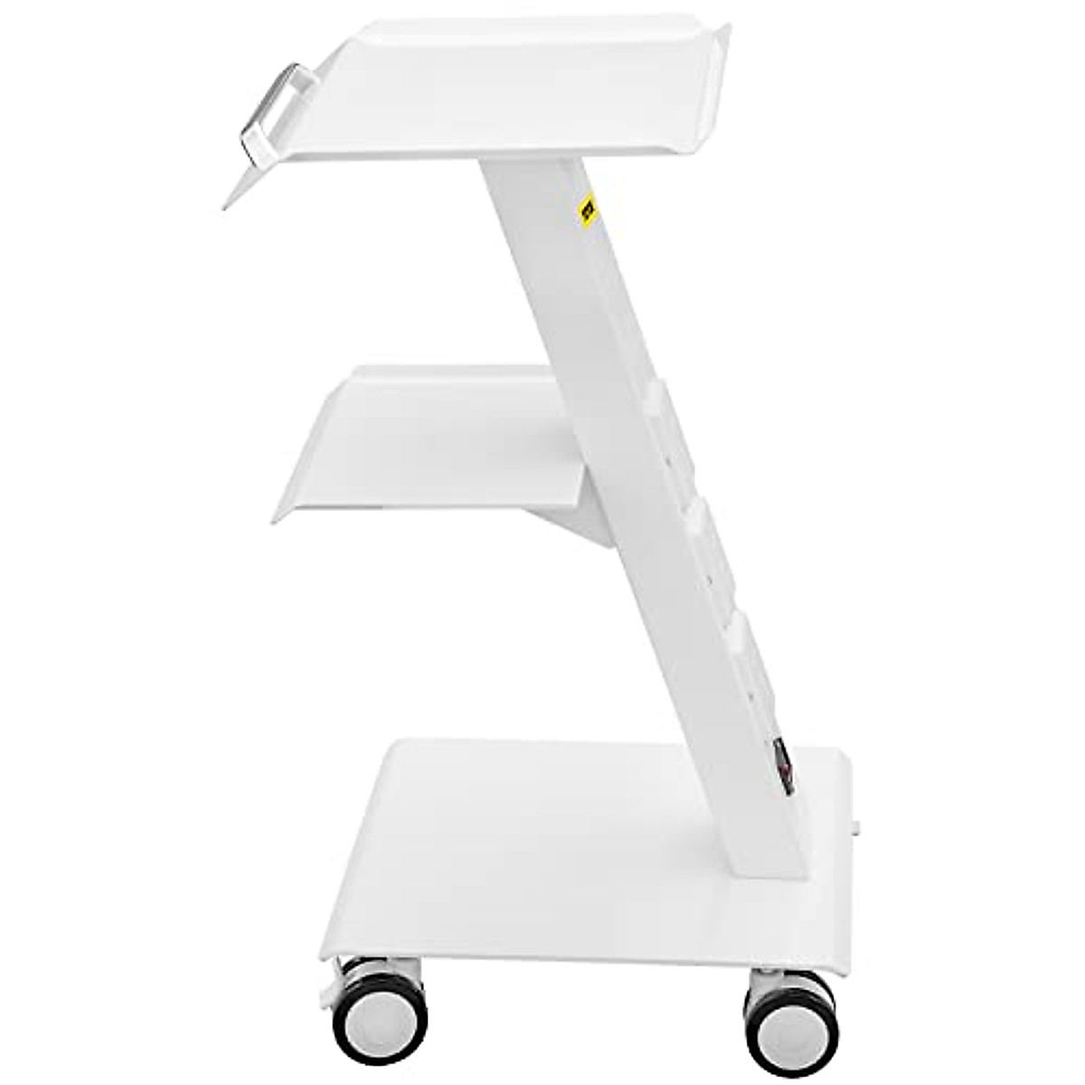 VEVOR Lab Trolley, Rolling Lab Cart w/Built-in Socket, 3 Layers Tray Rolling Clinic Cart, 360° Silent Rolling Wheels w/Foot Brake, 88 lbs Weight Capacity Sturdy Steel Frame, for Lab Clinic Salon
