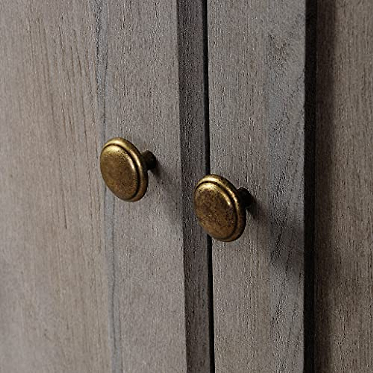 Sauder Bookcase with Doors, L: 35.28" x W: 13.23" x H: 69.76", Mystic Oak finish