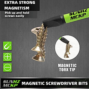 SUNHZMCKP 24-Piece Screwdriver Bit Set, Magnetic Slotted Phillips Driver Bit Set, S2 Steel, Long 1" and 2.3" Impact Screwdriving Drill Bits Set, 1/4 Inch Hex Shank Driver Bit