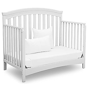 Delta Children Emerson 4-in-1 Convertible Crib - Greenguard Gold Certified, Bianca White