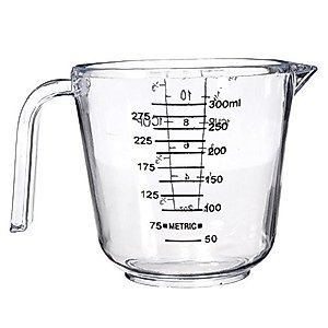 300ml Clear Plastic Measuring Baking Cups Handle Pour Spout Container