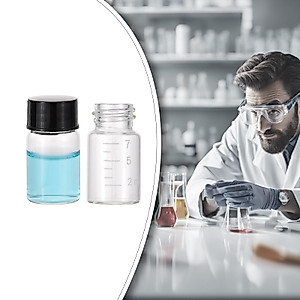 Njvial 24Pcs 7ml Small Glass Vials with Lids Lab Sample Vials Empty Refillable Perfume Travel Mini Glass Bottles with Screw Caps for Essential Oils(12Pcs Bottles with Graduated Measuring Scale)