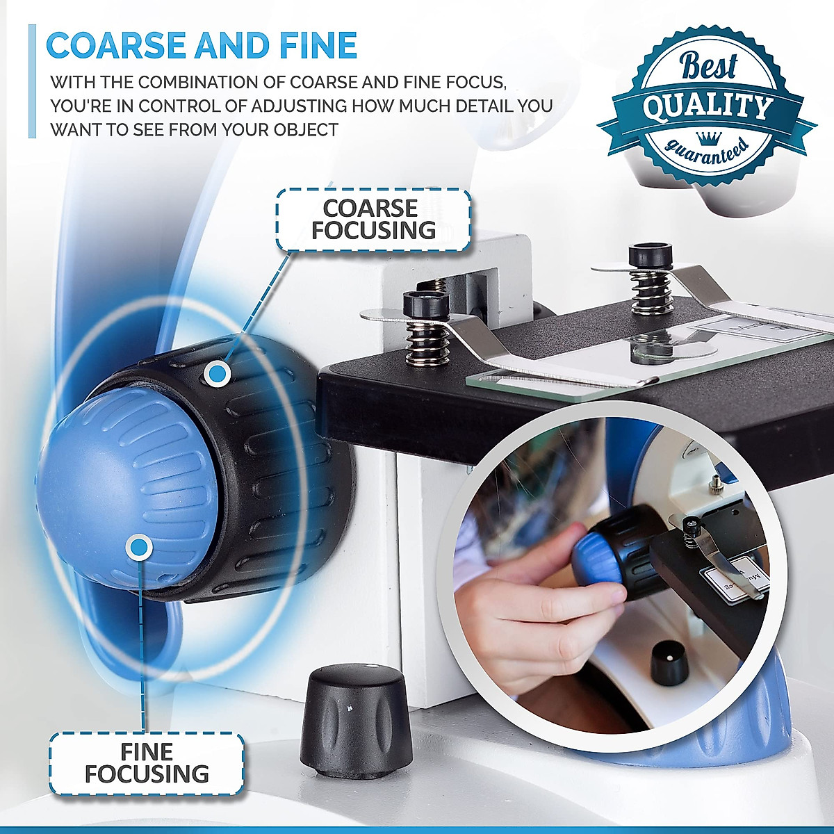 AmScope - Deluxe Student Microscope Set - 40X-1000X Dual Light, Glass Lens, Metal Frame Compound Microscope + Slides + Specimen Preparation Kit + Book - M162C-2L-WM-SP14