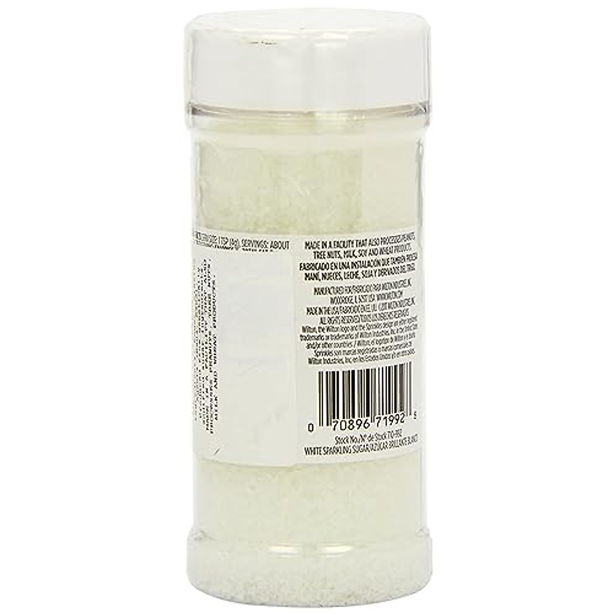 Wilton White Sparkling Sugar, Glamour White Sprinkles for Cakes & Cookies, 8 oz.