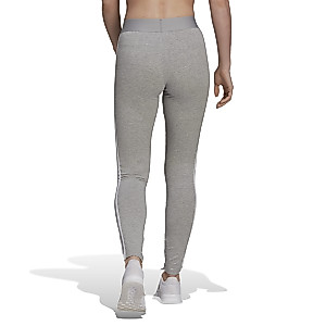 adidas Women's Essentials 3-stripes Leggings, Medium Grey Heather/White, XX-Large
