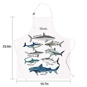Claswcalor Sharks Apron- Kids Baking Apron-Waterproof Child Apron with Adjustable Neck for Party Cooking Gardening Painting Craft