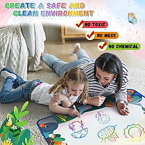 bemece Water Doodle Mat, Aqua Painting Drawing Mat, Mess Free Learning Toy Mat Early Education Gifts for Kids ChildrenToddlers Aged 3 4 5 6 7 Years Old