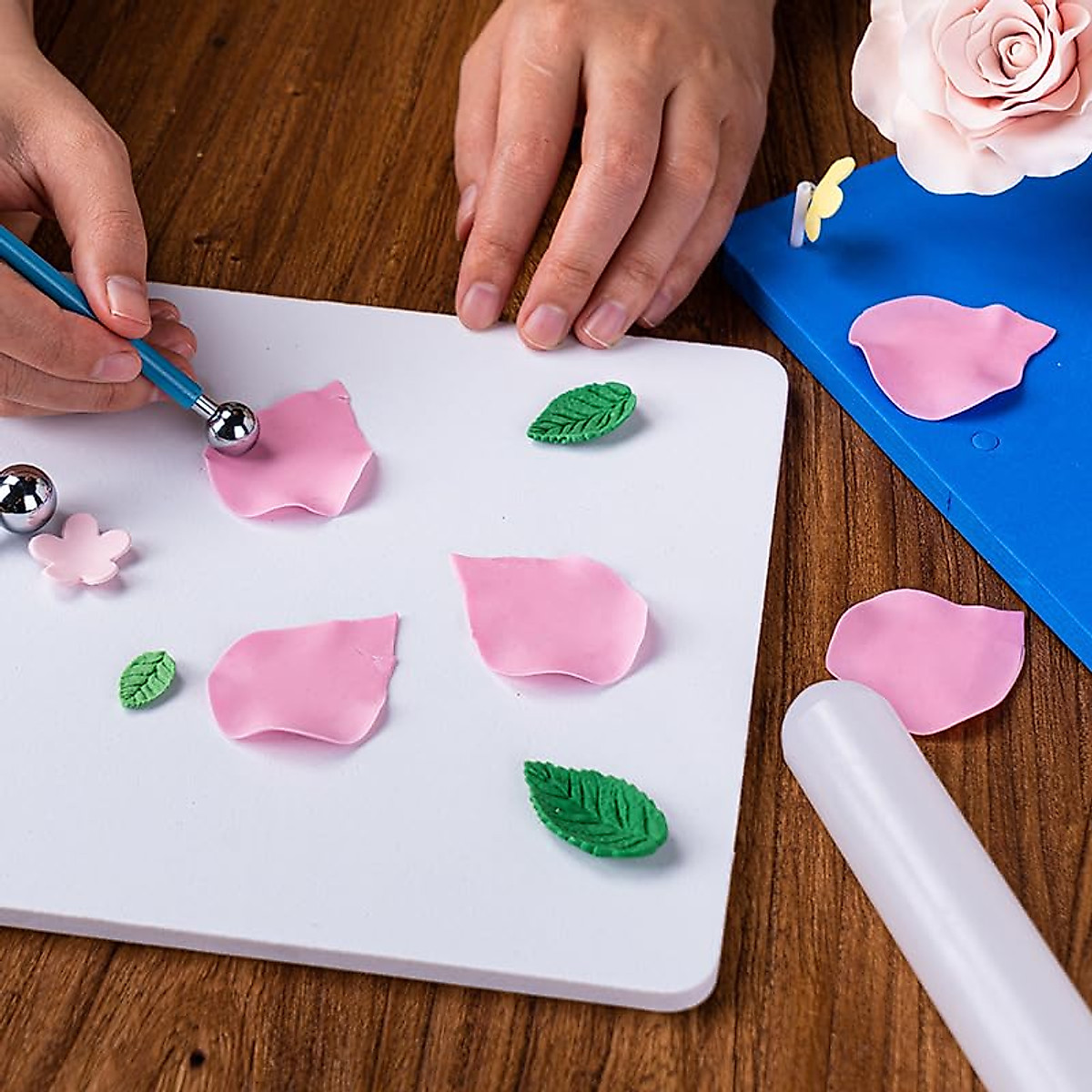 2Pcs Square Fondant Foam Pad 12 Holes Sugar Flower Sponge Pad Mat Sugar Flower Fondant Gumpaste Chocolate Modelling Drying Pad Tray Tools for Baking Cake Decoration DIY Sugarcraft Clay Supplies