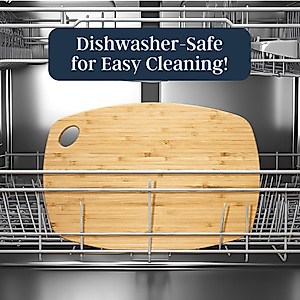 Totally Bamboo Jet Series Dishwasher Safe Bamboo Cutting Board, Medium, 13-1/2" x 9"