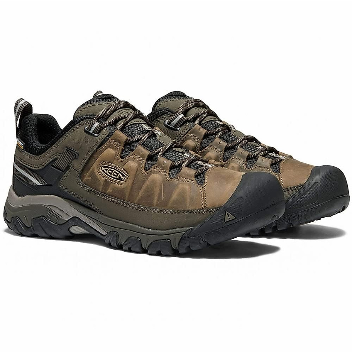 KEEN Men's Targhee 3 Low Height Waterproof Hiking Shoes, Bungee Cord/Black, 13 Wide