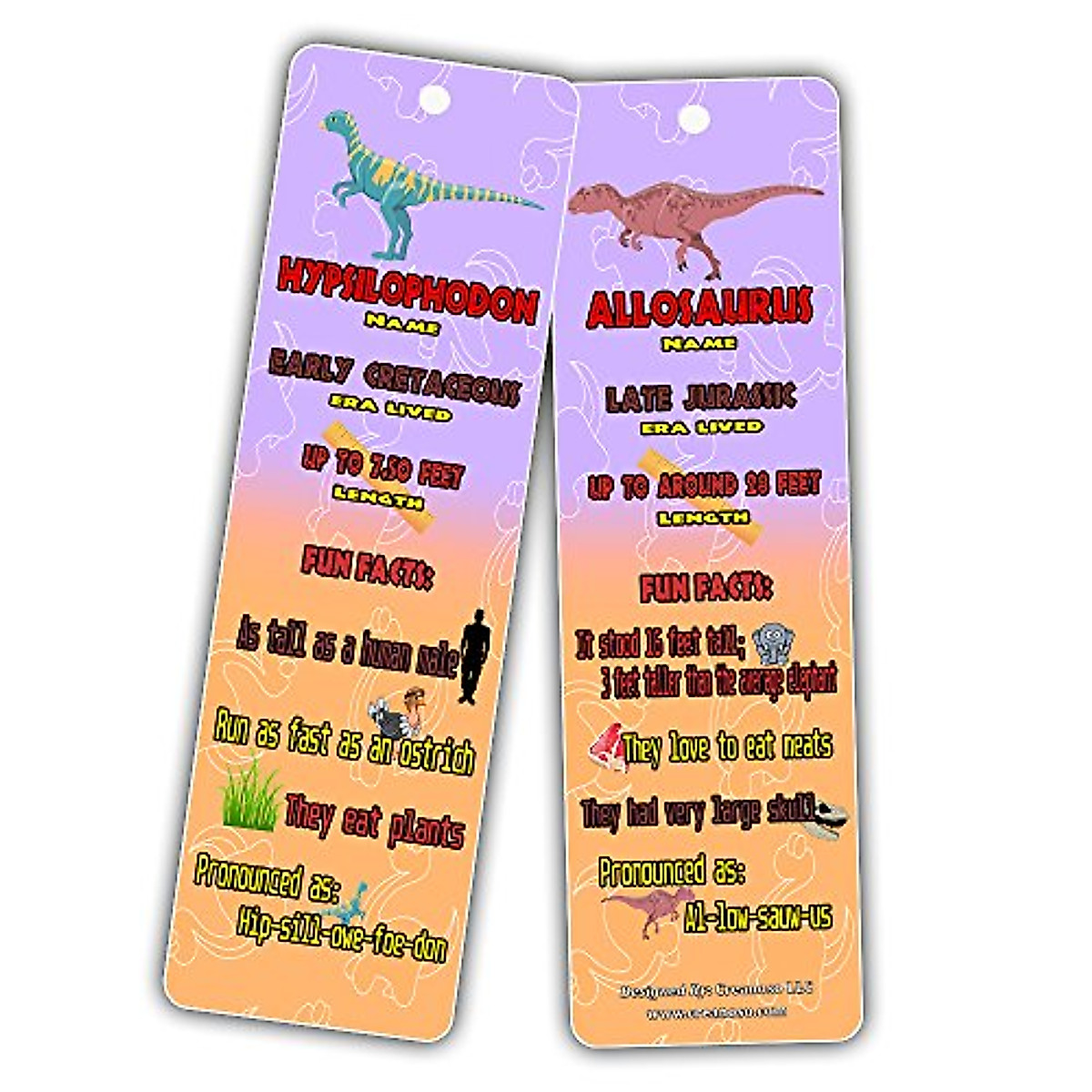 Dinosaur Fun Facts Bookmark Cards for Kids (12-Pack) - Jurassic World Bookmarker - Excellent Party Favors Teacher Classroom Reading Rewards and Incentive Gifts for Young Readers Kids Boys and Girls