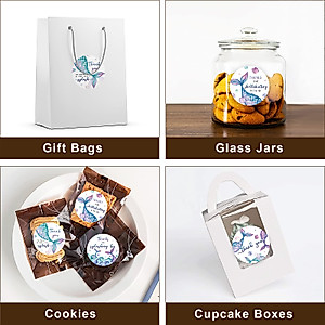 80 Mermaid Birthday Stickers, Mermaid Baby Shower Stickers, Under The Sea Party Favor Thank You Stickers(2 Inch)