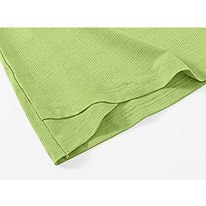 BASUDAM Women's Golf Polo Shirts V-Neck Short Sleeve Collarless Tennis Running T-Shirts Quick Dry Light Green XL