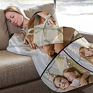 Custom Blanket With Photo Text Personalized Throw Blanket Customized Picture Blanket For Baby Mother Father Adult Friends Lovers Dog Pets Personalized Gift Flannel Blanket Birthday Halloween Christmas