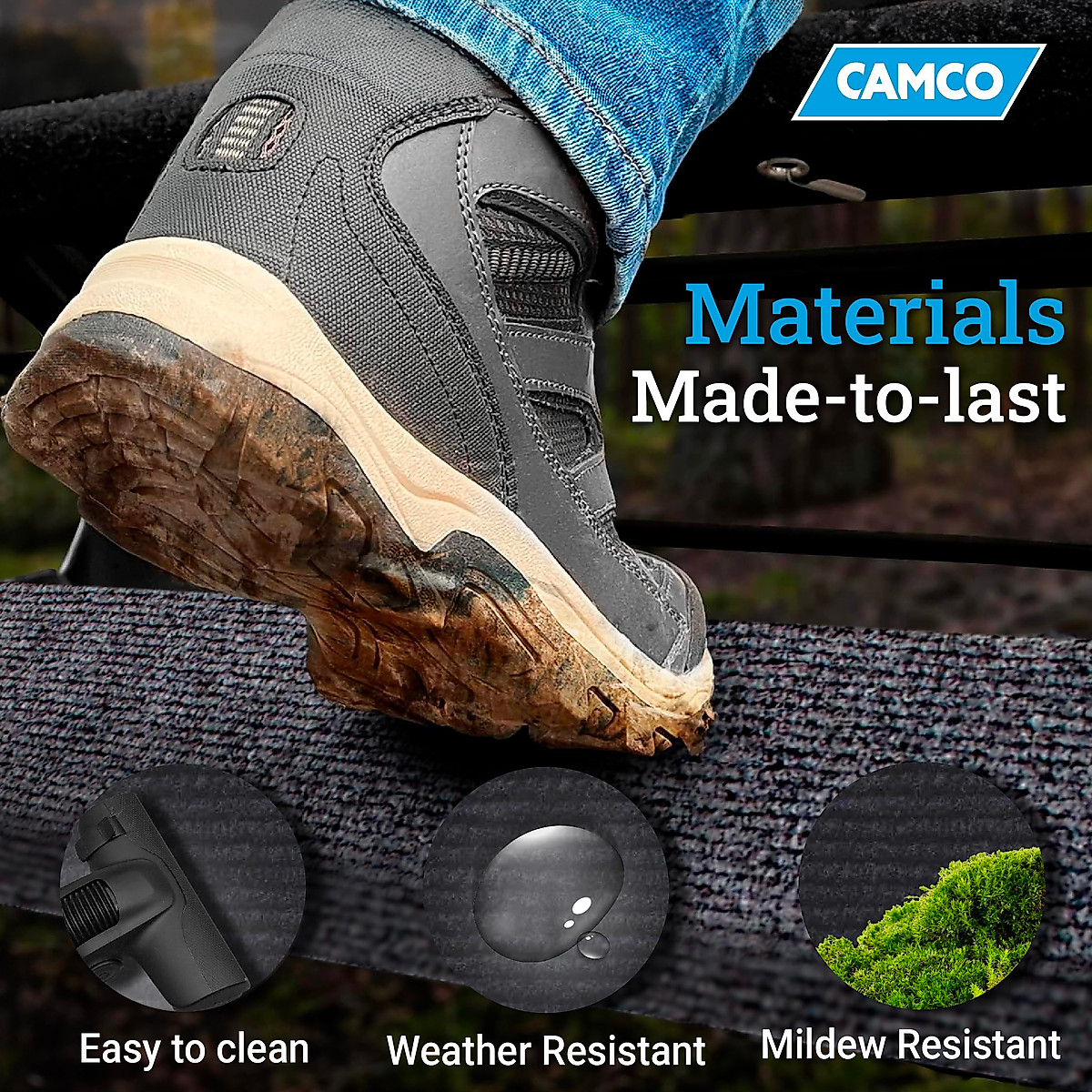 Camco 42925-A Gray 18 Inch 42925 18" Rv Step Rug-Grey