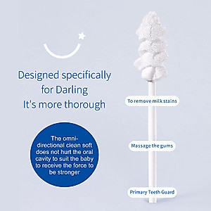 42 Pcs Baby Oral Cleaner [Upgrade Spiral Model] One-Time Baby Toothbrush for 0-36 Month Newborn Baby Oral Tongue Gauze Gum Cleaner