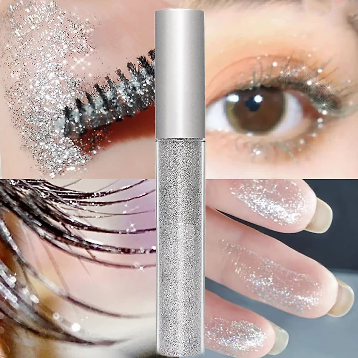 Glitter Mascara Diamond Glitter Mascara 4D Glitter Lash Mascara for Women Waterproof|Long Lasting|Thickening|Lengthening Sparkly Eye Lash Mascara Lash Makeup for Party Wedding