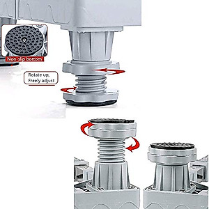 Washing Machine Base Refrigerator Stand Universal Mobile Base Multi-Functional Size Adjustable Base With 4 Strong Feet for Washer Dryer and Washing Machine Dolly (4 feet)