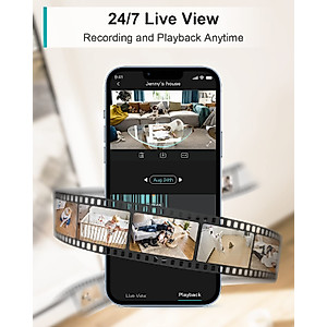 WUUK 4MP Indoor Security Camera, WiFi Camera Indoor Baby Monitor, Pet Camera w/Motion & Human Detection, Night Vision, 24/7 Live View 2-Way Audio, Magnetic Stand, Works w/Alexa & Google Home