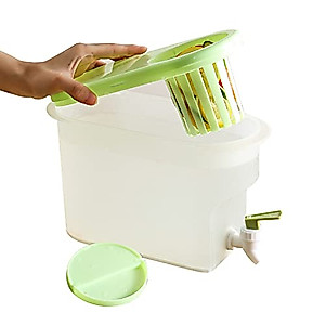 Refrigerator Cold Water Kettle, Double Filtration Refrigerator Cold Water Kettle Silicone Sealing with Kitchen Faucet (Green)