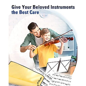 Libretto Microfiber Polish Cloth for Musical Instrument, 3 Sizes in 1 Pack, Violin and Cello Cleaning Product, Yellow, Lint-Free, Super Soft, Gift, for Piano, Guitar, Trumpet, Saxophone, Laptop.