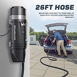 GOSLARLIT Wet/Dry Garage Wall Mounted Vacuum,102CFM Air Flow,11-Amp Motor Shop Vacuum Cleaner for Car Detailing with 26 FT of Stretch Hose(5 Gallon)