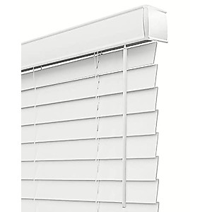 CHICOLOGY Faux Wood Blinds , Window Blinds , Wood Blinds , Window Shades , Window Treatments , Blinds & Shades , Window Shades For Home , Wooden Blinds , Basic White , 34"W X 60"H