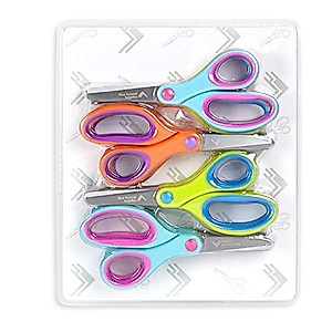 Blue Summit Supplies Kids Scissors, Student Scissors with Comfort Grip, Bulk Safety Scissors for School and Classrooms, Orange, Blue, and Pink Children Scissors, 12 Pack