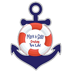 Large Anchor and Life Preserver Cruise Door Magnet Customized Personalized for your Stateroom Door on your Cruise Vacation