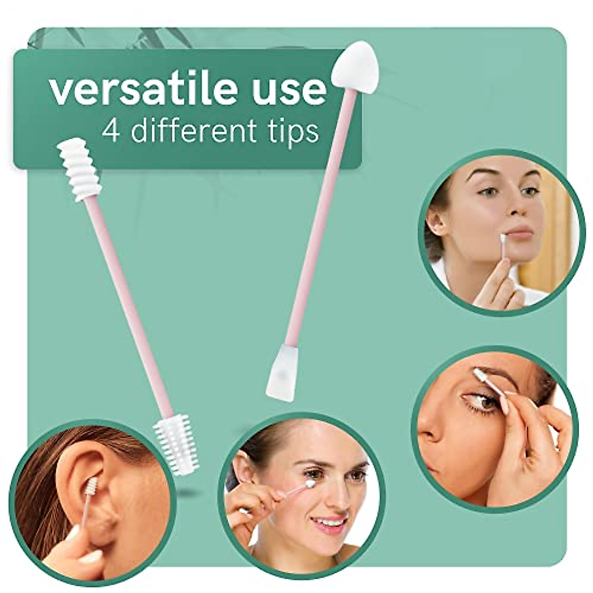 New: PandaBaw® 2 x Reusable Cotton Swabs [Extra Soft] - Silicone Qtip, Reusable Qtips for Ears, Makeup & Travel - Zero Waste Products Reusable Ear Swabs - Eco Friendly Qtips [Pink] - Easy to Clean