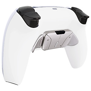eXtremeRate White Programmable Real Metal Buttons (RMB) Version RISE4 Remap Kit for PS5 Controller BDM 010 & BDM 020, Upgrade Board & Redesigned Back Shell & 4 Back Buttons for PS5 Controller