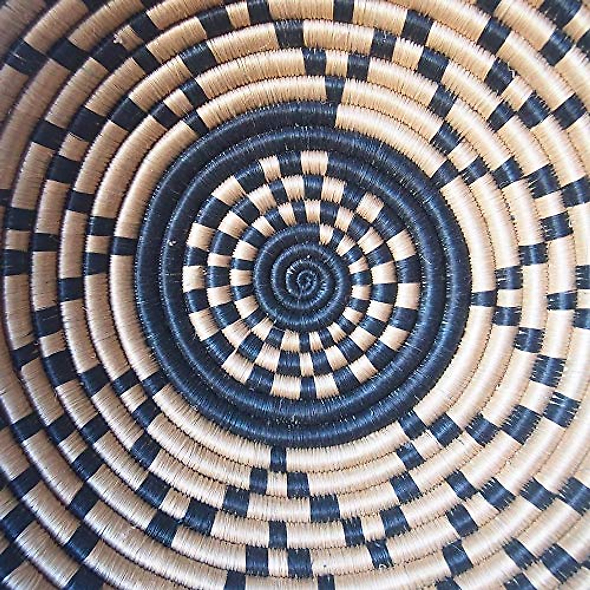 African Basket- Kitale/Rwanda Basket/Woven Bowl/Sisal & Sweetgrass Basket/Black, Tan