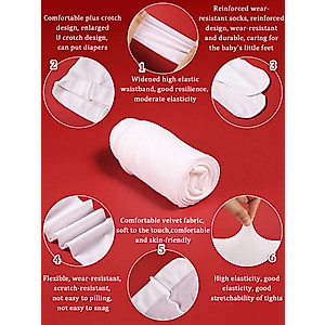 Geyoga Baby Qipao Girls Chinese New Year Sleeveless Dress with Chinese Style Tassel Hair Clips and Velvet Baby Stockings (2-3 Years) Red, White