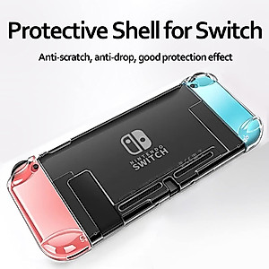 LIKJ Game Console Protective Case, Split Type Transparent TPU Easy Assembly Good Compatibility Game Console Cover for Switch Console
